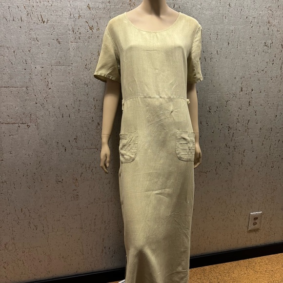 J. Jill | Dresses | J Jill Light Tannish Green Sheath Maxi Dress With ...